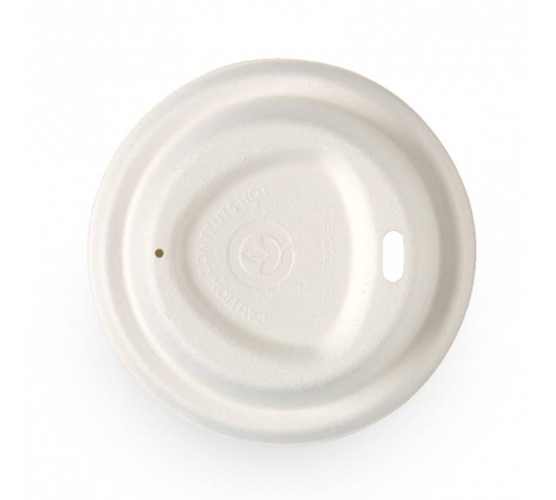 80mm Pulp Coffee Lids, White - BioPak - Shop 24/7 at Packnet