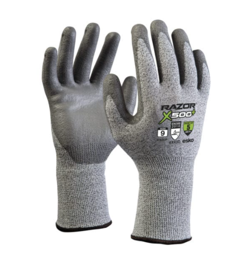 RAZOR PLUS, X500+ Cut 5 PU Dip Glove, Size 9 - Esko - Shop 24/7 at Packnet